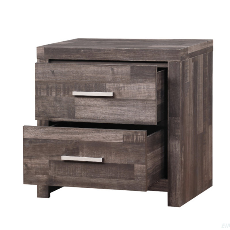 Gracie Oaks Juniper Dark Cherry Finish Nightstand | Wayfair
